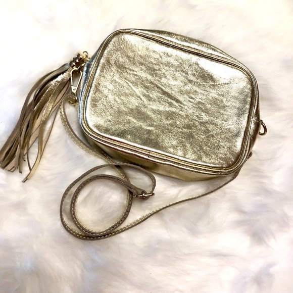 Borse in Pelle | Bags | Women Borse In Pelle Leather Golden Metallic ...